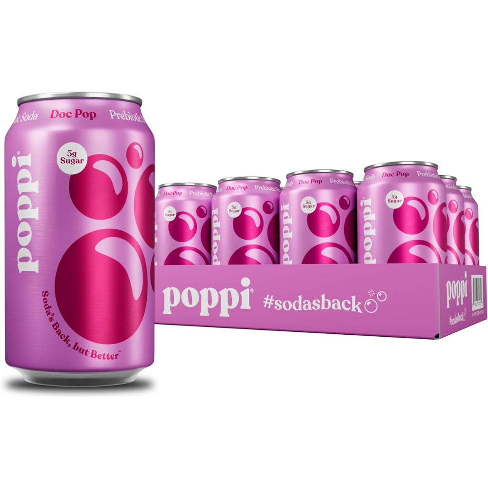 Poppi Sparkling Prebiotic Soda with Apple Cider Vinegar, Doc Pop Flavo