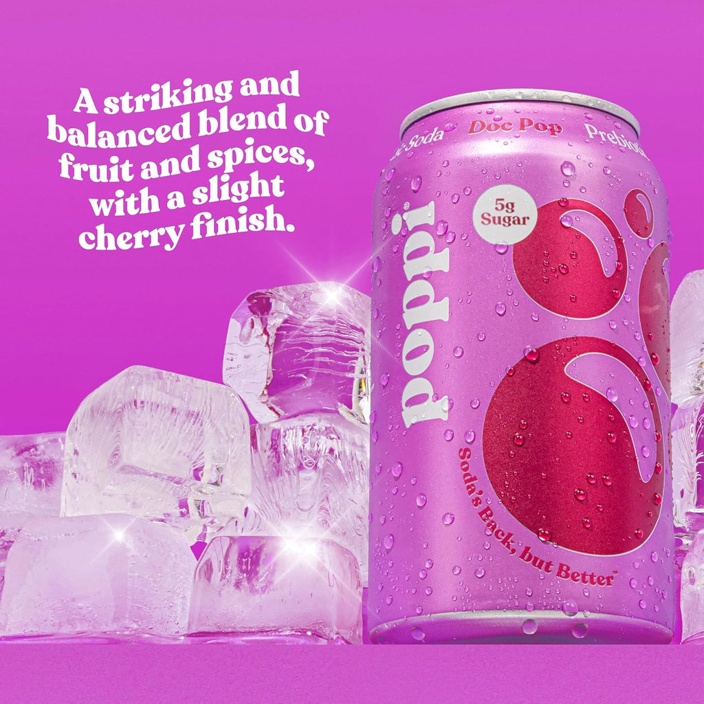 Poppi Sparkling Prebiotic Soda with Apple Cider Vinegar, Doc Pop Flavo